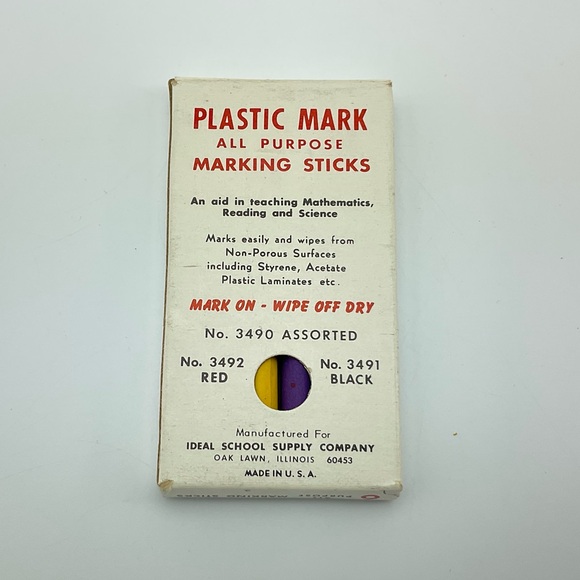 ideal | Other | Vintage Ideal Plastic Mark Marking Sticks Rare Assorted ...